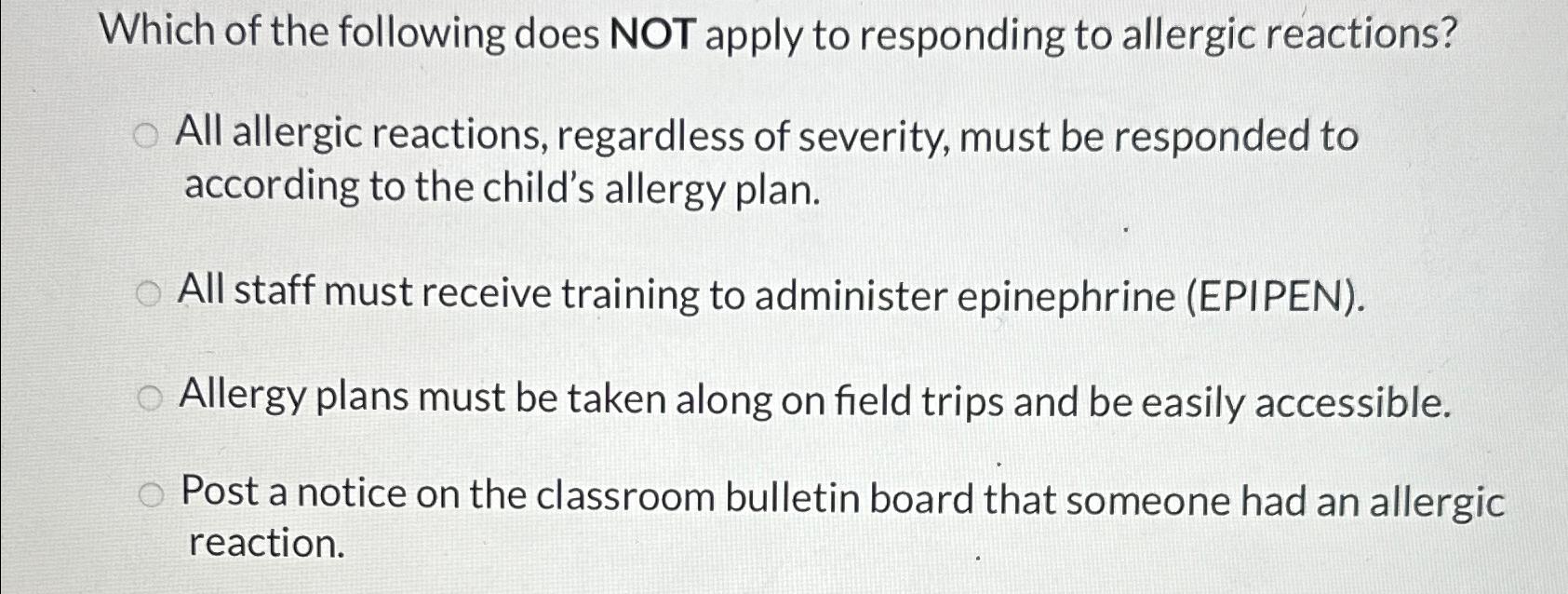 Solved Which of the following does NOT apply to responding | Chegg.com