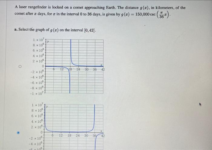 Solved A laser rangefinder is locked on a comet approaching | Chegg.com