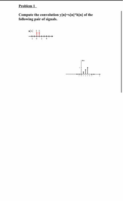 Solved Problem 1 Compute the convolution y(n)=x[n]*h[n] of | Chegg.com