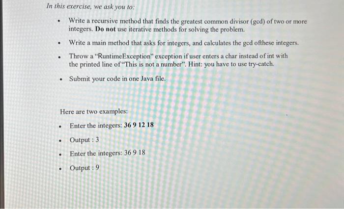 Solved In this exercise, we ask you to: - Write a recursive | Chegg.com