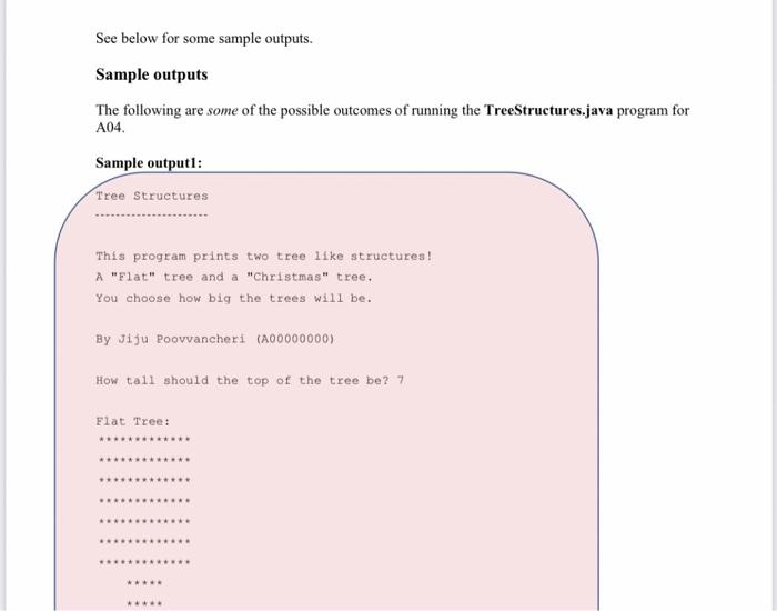 Solved Tree Structures (Nested loops) Summary Write a | Chegg.com