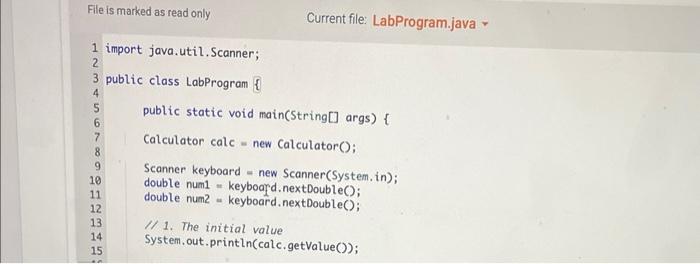 Solved In the file Calculator.java, write a class called | Chegg.com