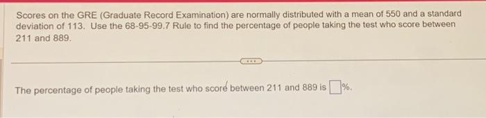 Solved Scores on the GRE (Graduate Record Examination) are | Chegg.com
