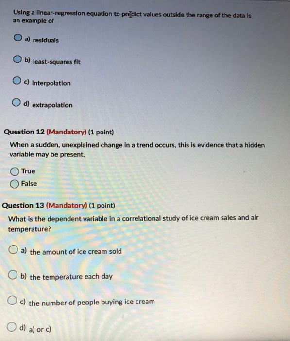 Solved Using a linear-regression equation to preidict values | Chegg.com