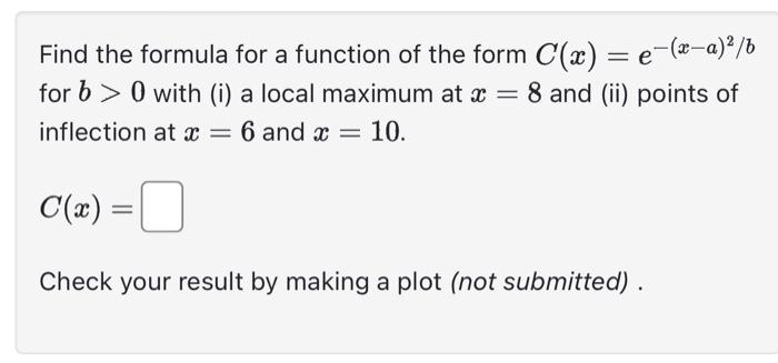 Solved Find the formula for a function of the form | Chegg.com
