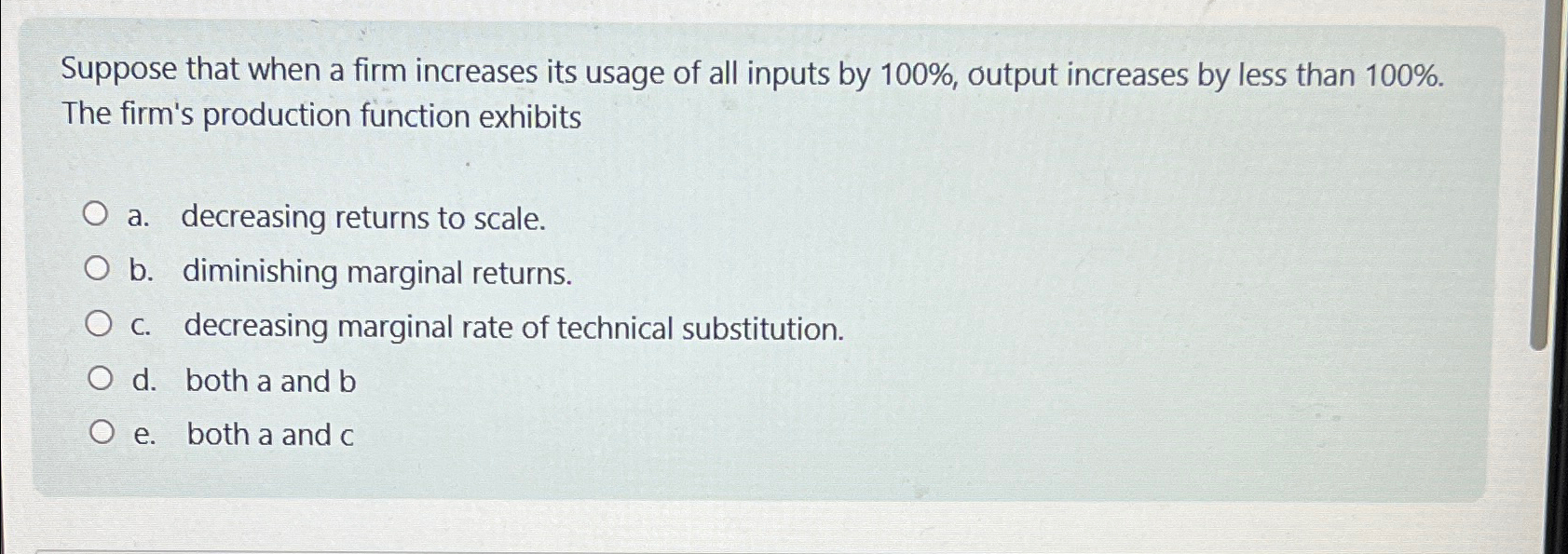 Solved Suppose that when a firm increases its usage of all | Chegg.com