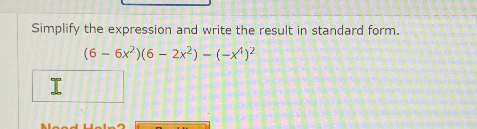 Solved Simplify the expression and write the result in | Chegg.com