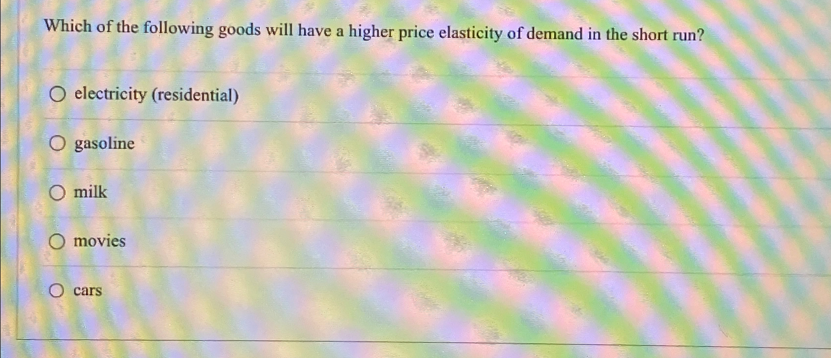 Solved Which of the following goods will have a higher price | Chegg.com