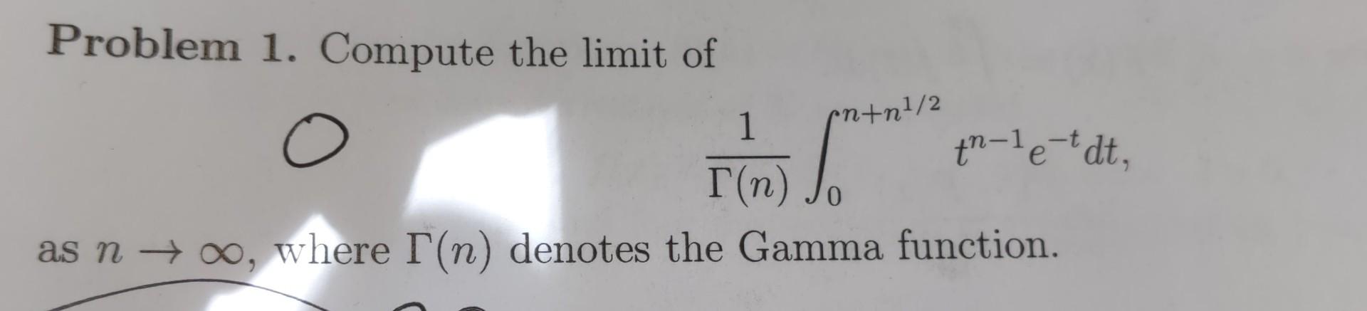 Solved Problem 1. Compute the limit of | Chegg.com