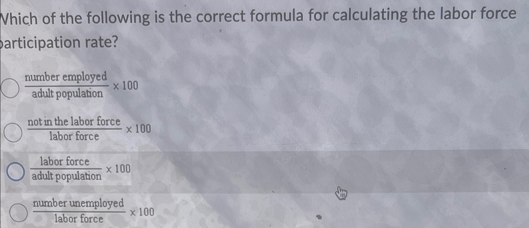 Solved Which of the following is the correct formula for | Chegg.com