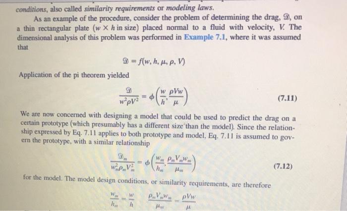 Solved Chapter 7 / Similitude, Dimensional Analysis, and | Chegg.com