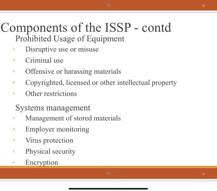 Solved please write an issue specific policy (prohibitions | Chegg.com