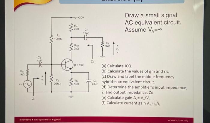 Solved 0207 Draw a small signal AC equivalent circuit. | Chegg.com
