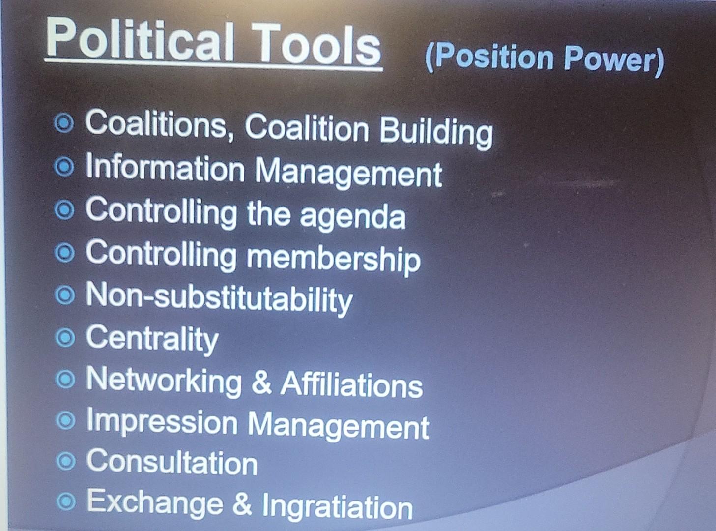 Solved Power: ability to influence others o Power is the | Chegg.com