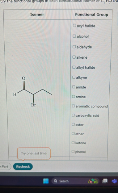 Solved tify the functional groups in each constitutional | Chegg.com