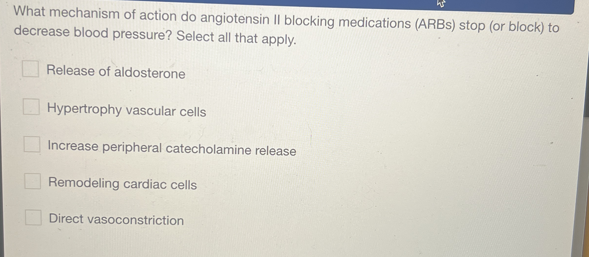 Solved What mechanism of action do angiotensin II blocking | Chegg.com