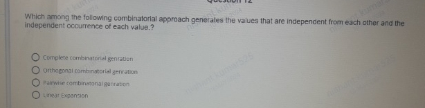 Solved Which among the following combinatorial approach | Chegg.com