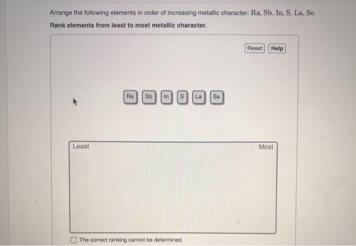 Solved Arrange the following elements in order of increasing | Chegg.com