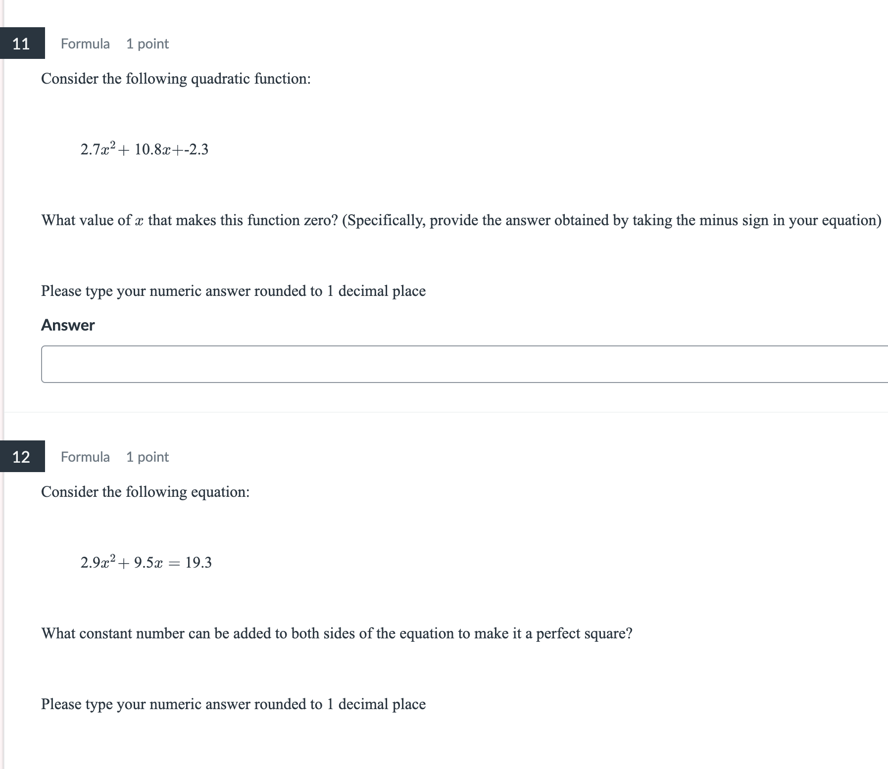 Consider the following quadratic | Chegg.com