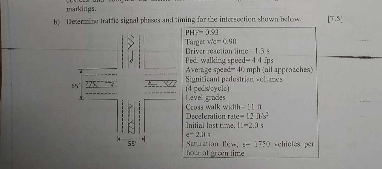 Solved markings.b) ﻿Determine traffic signal phases and | Chegg.com