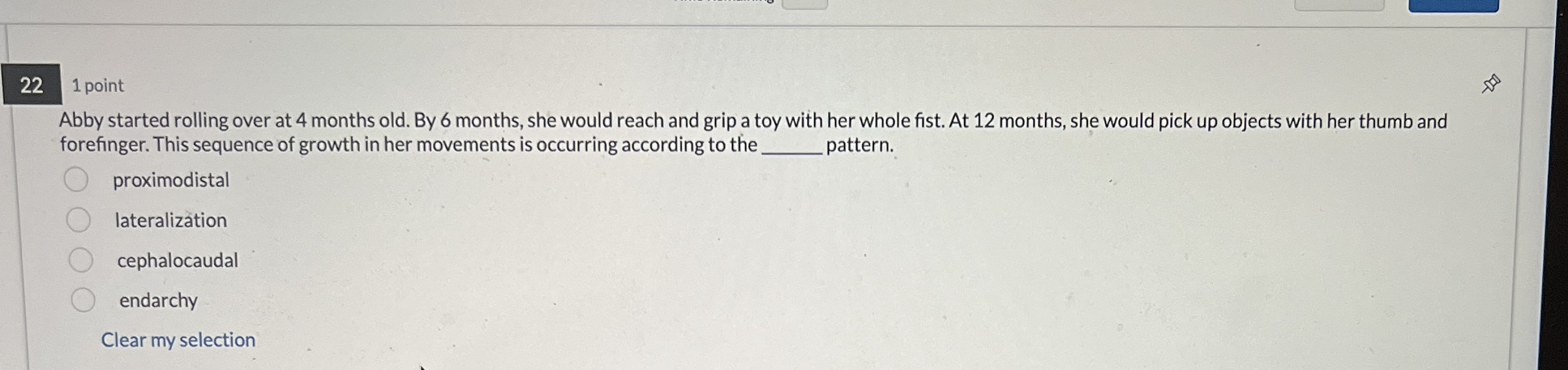 Solved 221 ﻿pointAbby started rolling over at 4 ﻿months old. | Chegg.com