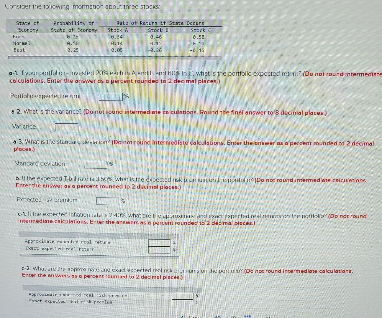 Solved Lonsider the tollowing intormation about three | Chegg.com