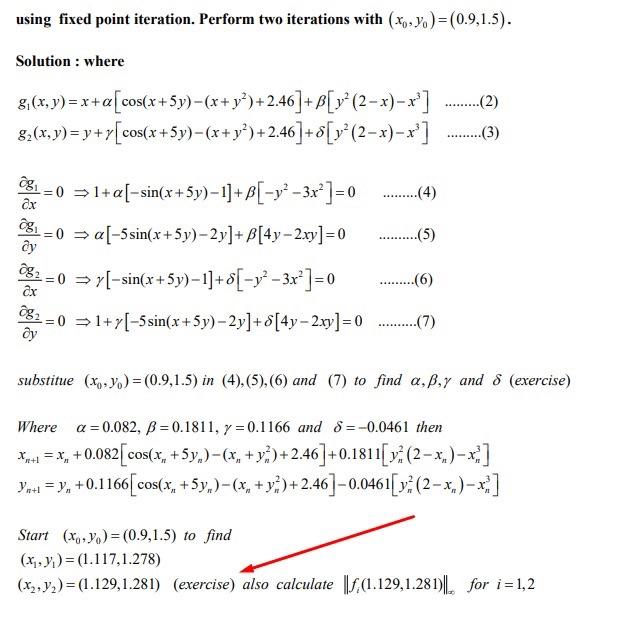 Solved using fixed point iteration. Perform two iterations | Chegg.com