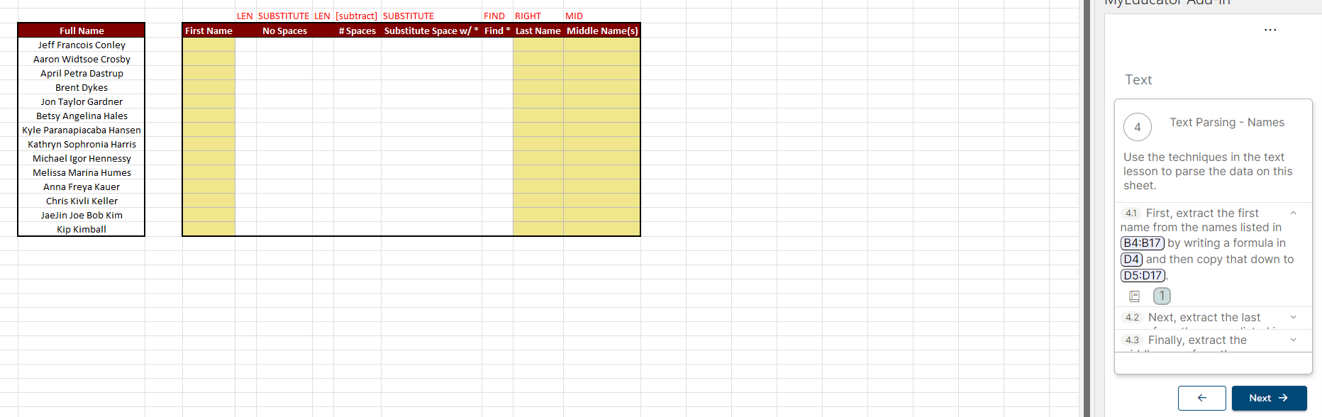 Solved (4) ﻿Text Parsing - ﻿NamesUse the techniques in the | Chegg.com