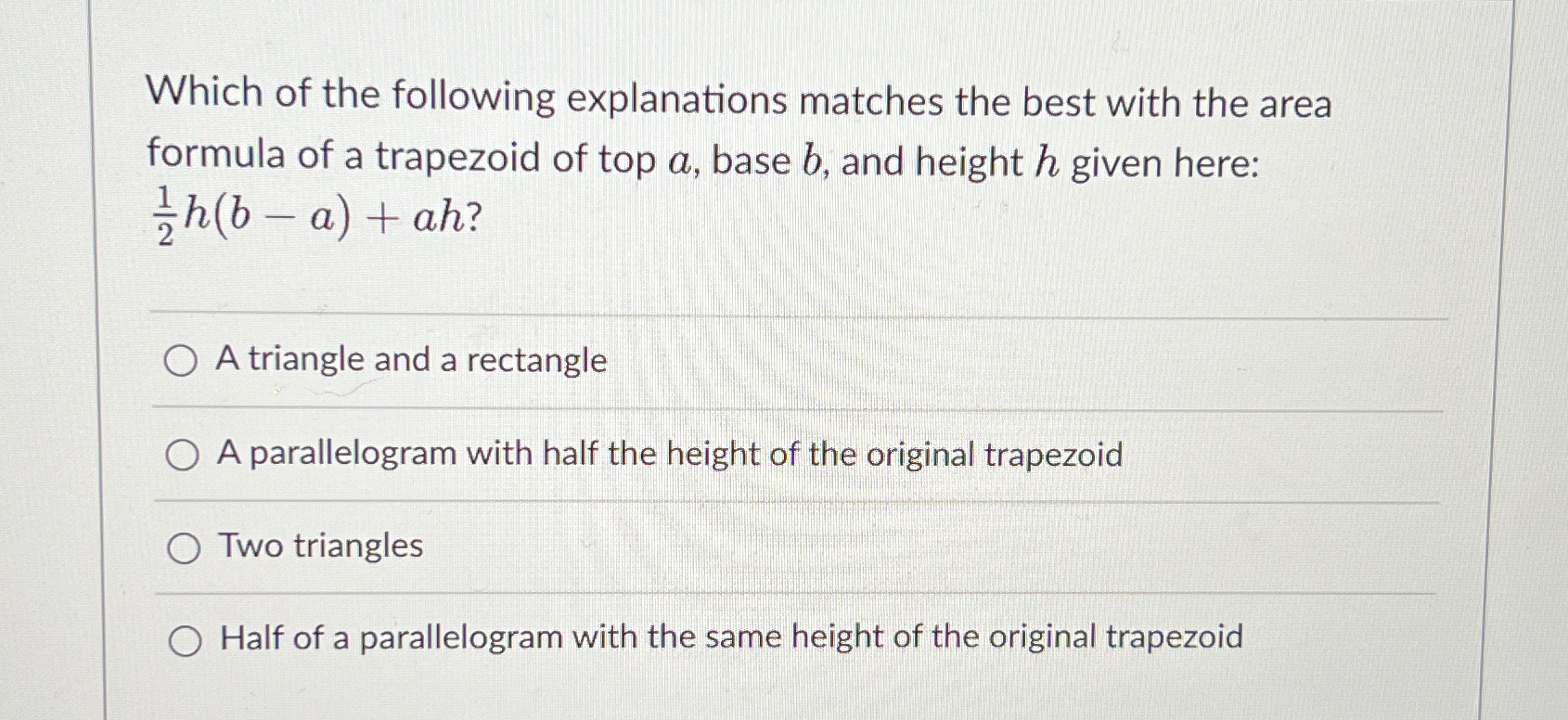 Solved Which of the following explanations matches the best | Chegg.com