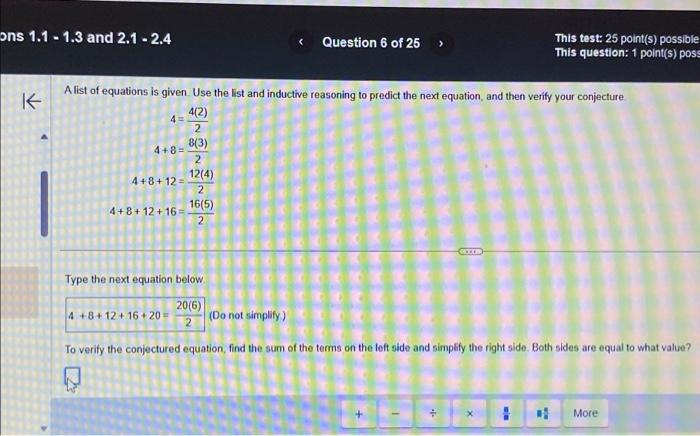Solved ons 1.1-1.3 and 2.1 -2.4 K 4 = 4 + 8 = 4+8+12= A list | Chegg.com
