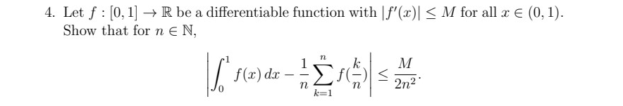Solved Let f:[0,1]→R ﻿be a differentiable function with | Chegg.com