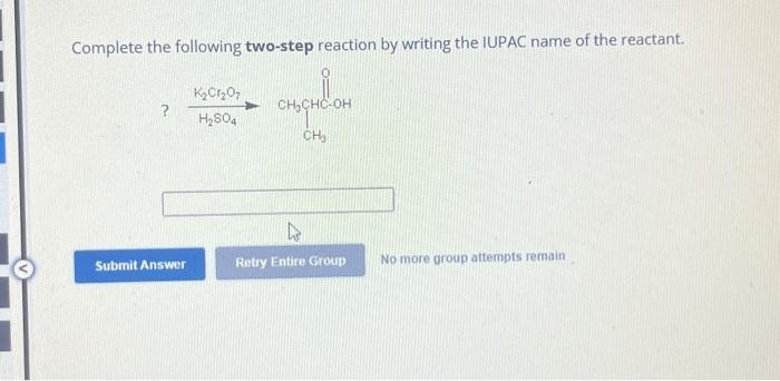 Solved Complete the following two-step reaction by writing | Chegg.com