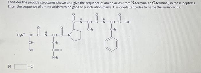 Solved Consider the peptide structures shown and give the | Chegg.com
