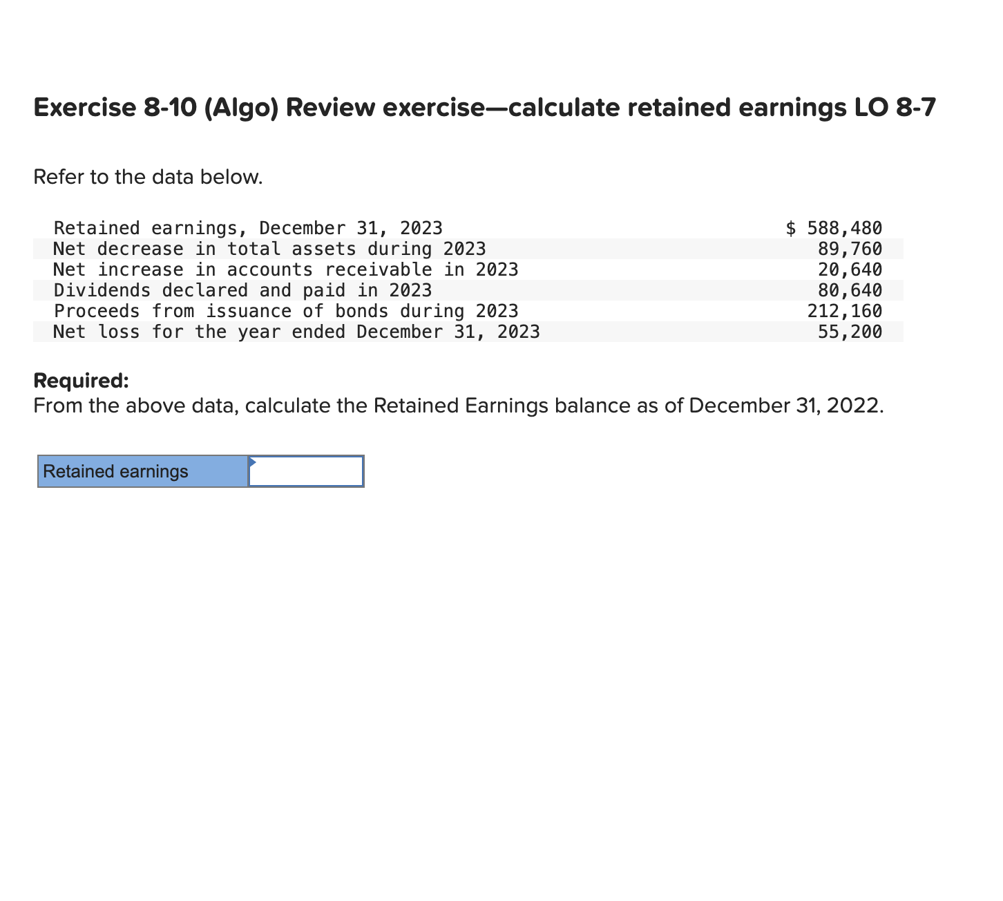 Solved Exercise 8-10 (Algo) Review exercise-calculate | Chegg.com Solved Exercise 8-10 (Algo) Review exercise-calculate | Chegg.com