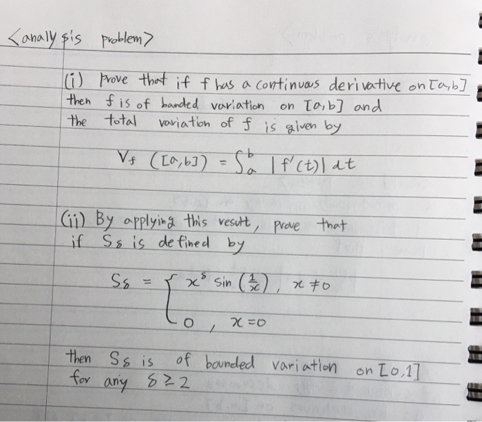 Solved Kanalysis problem> (i) prove that if f has a | Chegg.com