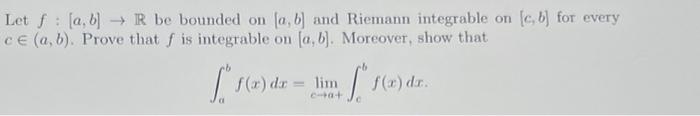 Solved Let f : [a,b] → R be bounded on [a,b] and Riemann | Chegg.com