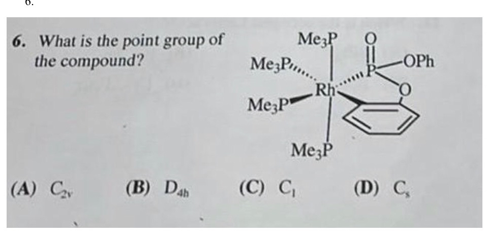 Solved What is the point group of the | Chegg.com