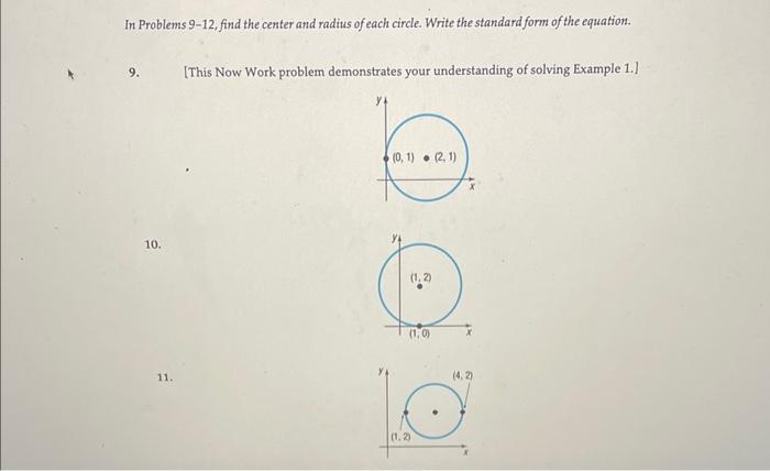 Solved In Problems 9-12, find the center and radius of each | Chegg.com