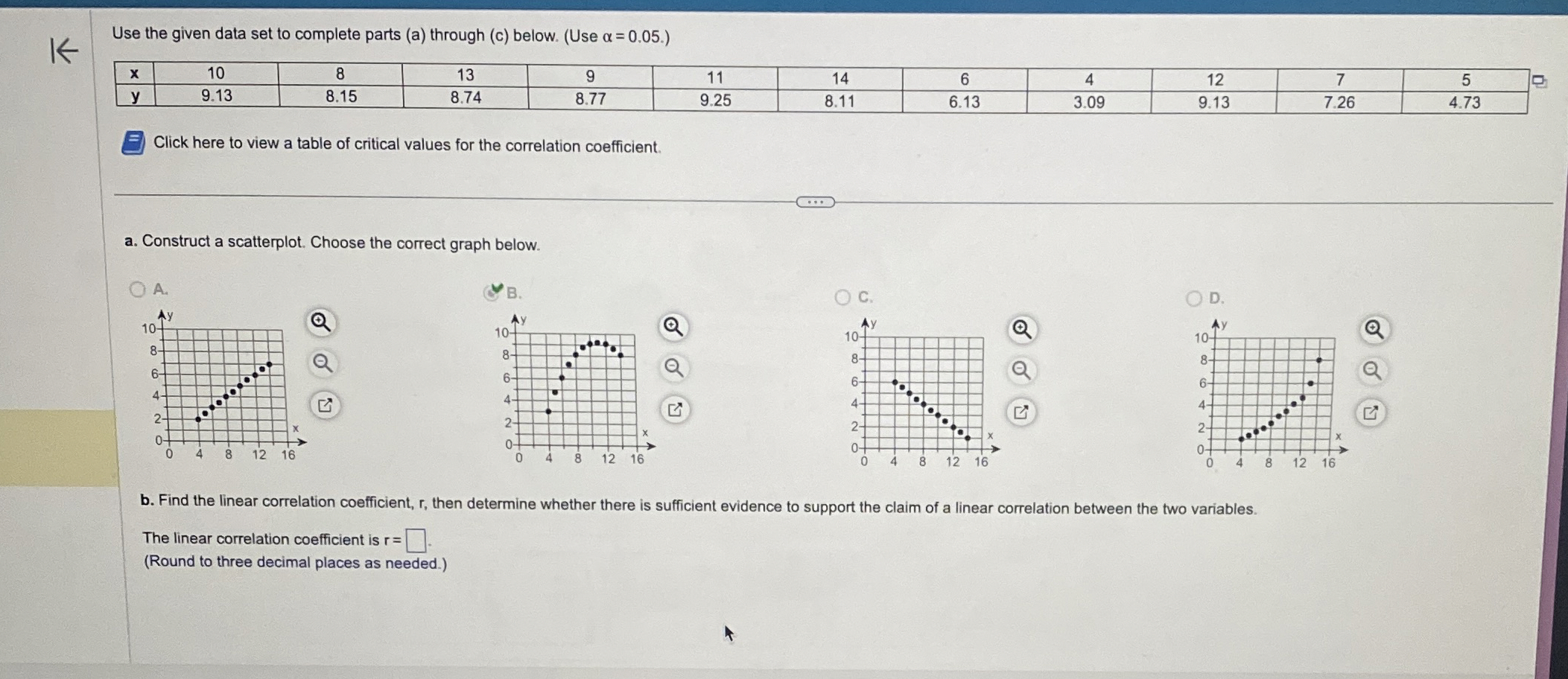 Use the given data set to complete parts (a) ﻿through | Chegg.com