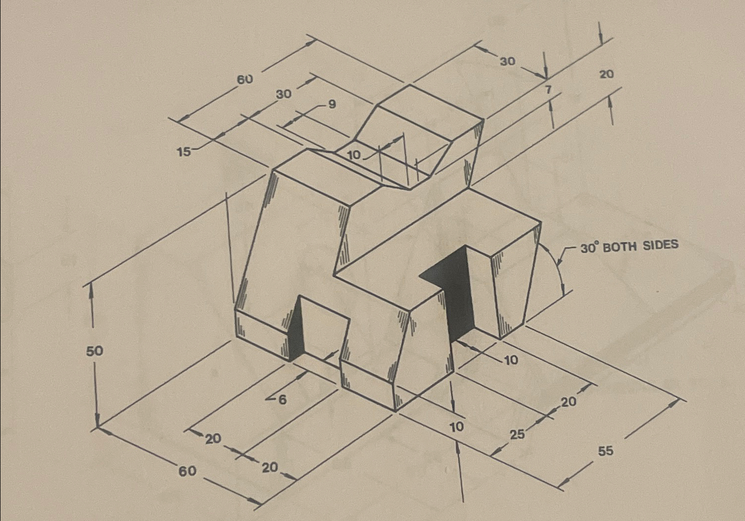 Solved Please draw fully dimensioned orthographic drawings. | Chegg.com