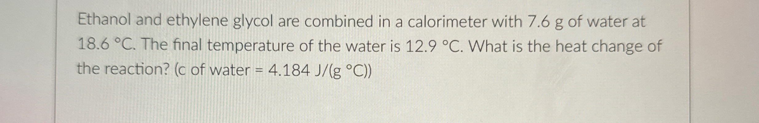 Solved Ethanol and ethylene glycol are combined in a | Chegg.com