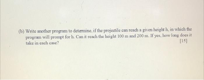 Solved 1 The Xy Trajectory Of A Projectile Having An