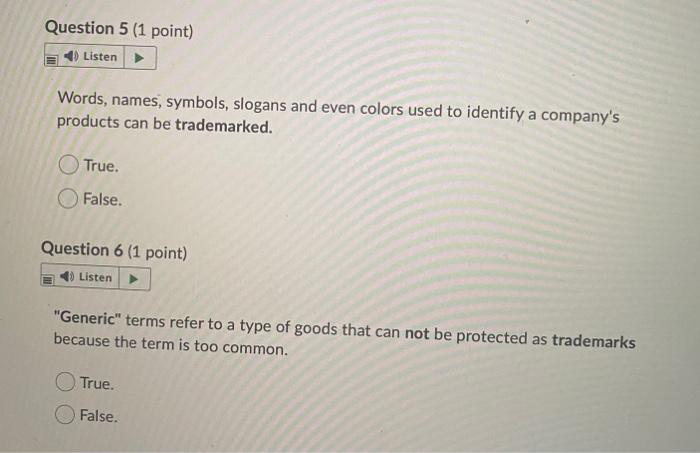 Solved Words, names, symbols, slogans and even colors used | Chegg.com