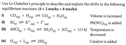 Solved Use Le Chatelier's principle to describe and explain | Chegg.com