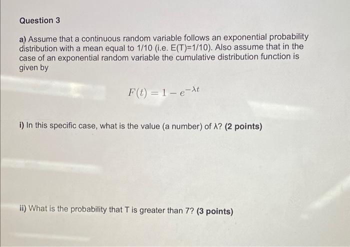 Solved a) Assume that a continuous random variable follows | Chegg.com