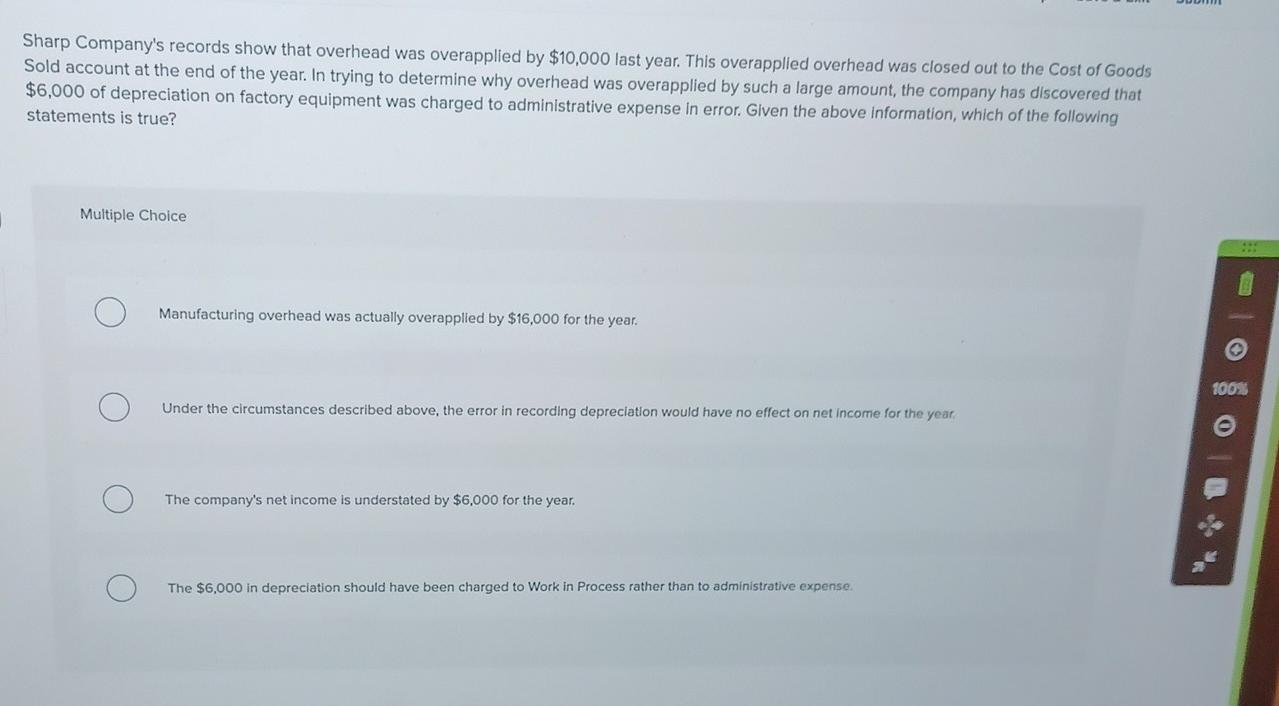 Solved Sharp Company's records show that overhead was | Chegg.com