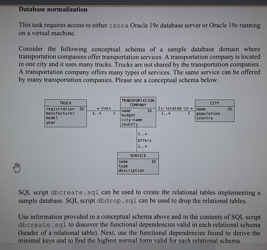 Database normalization This task requires access to | Chegg.com