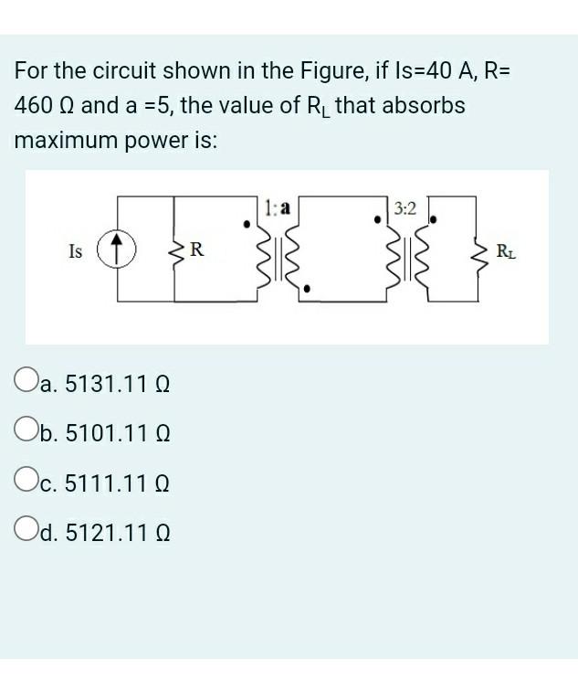 Solved For the circuit shown in the Figure, if Is=40 A, R= | Chegg.com
