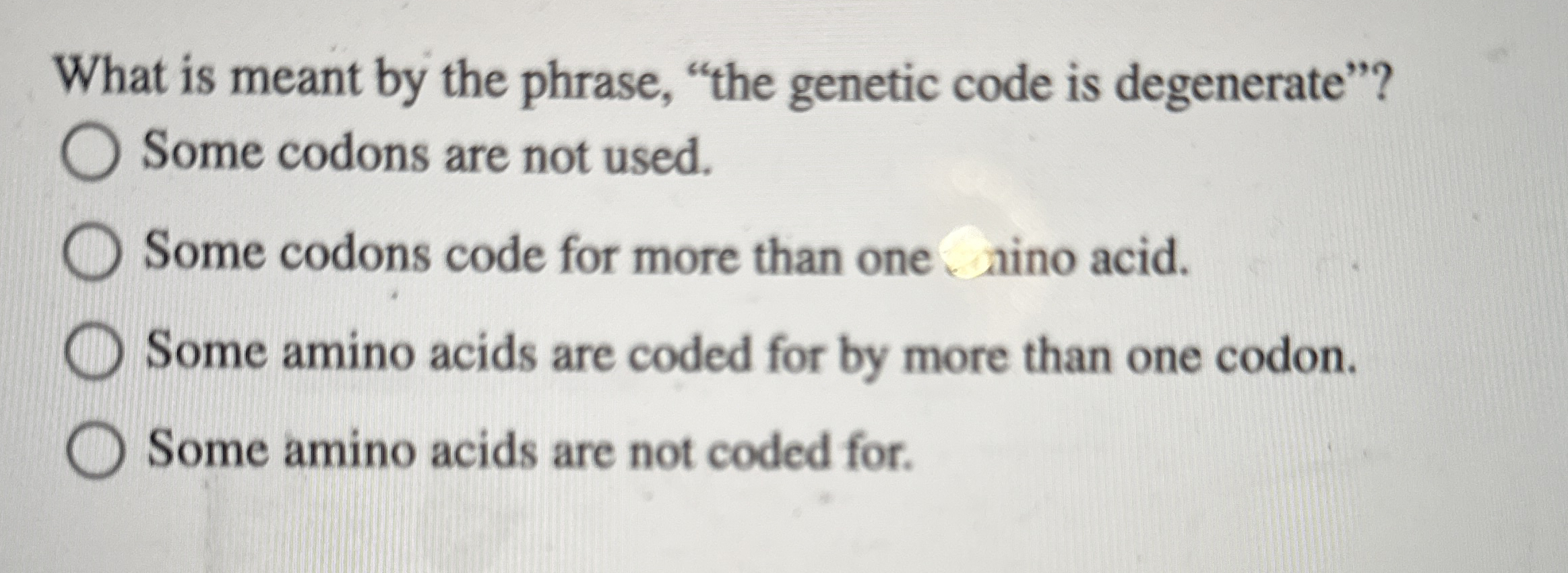Solved What is meant by the phrase, "the genetic code is | Chegg.com