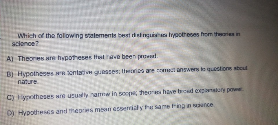 Solved Which of the following statements best distinguishes | Chegg.com